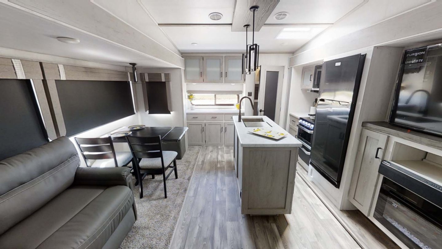 This Luxury 5th Wheel Kitchen is Spacious & Modern